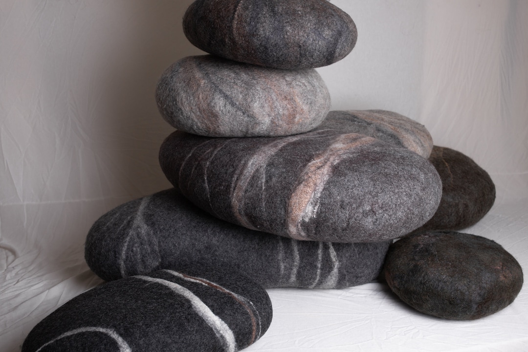 Video Tutorial, Felted Stones, Felt Pouf, Instant Download, Step-by ...