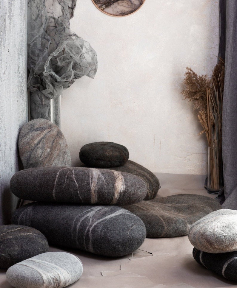 Video Tutorial Felted Stones Felt Pouf Instant Download - Etsy