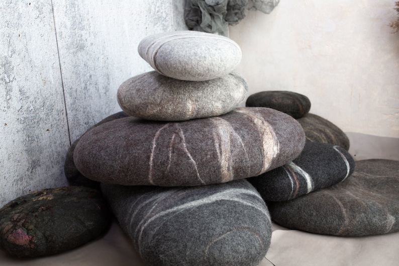 Video Tutorial Felted Stones Felt Pouf Instant Download - Etsy