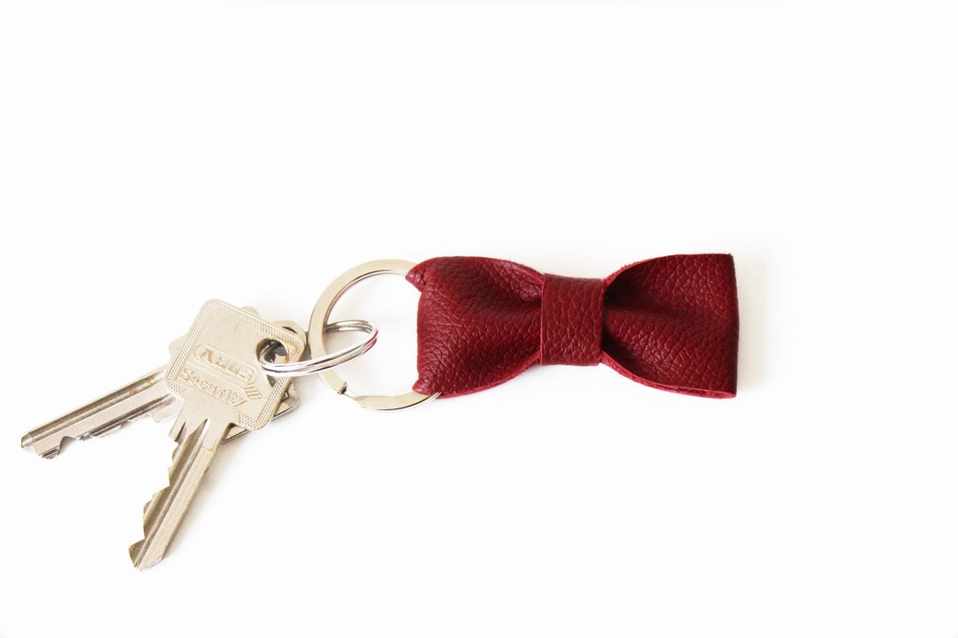 Leather Bow Key Ring, Small Gift for Mothers - Etsy