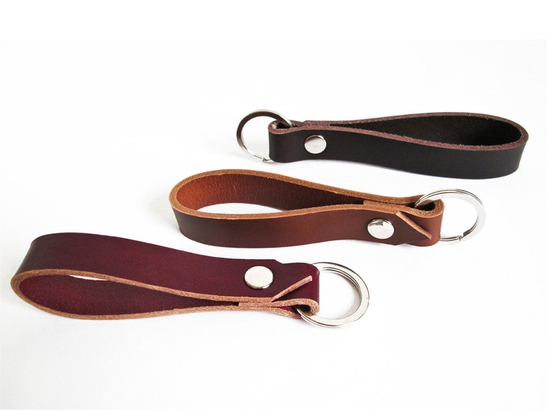 Leather lanyard short lanyards red leather keychain handmade | Etsy