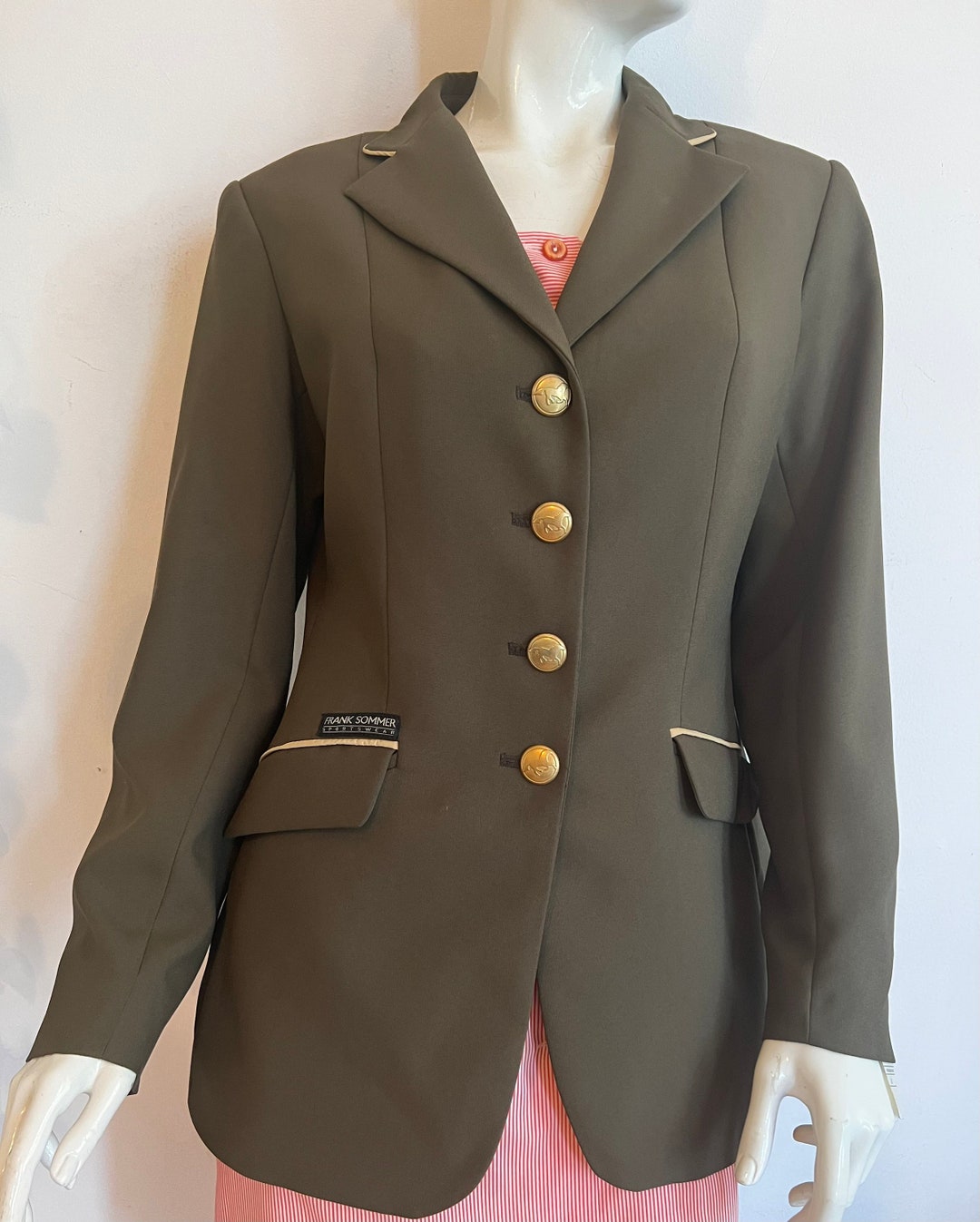 Vintage 90’s Green Equestrian Blazer, Horse Riding Jacket, Army Green ...