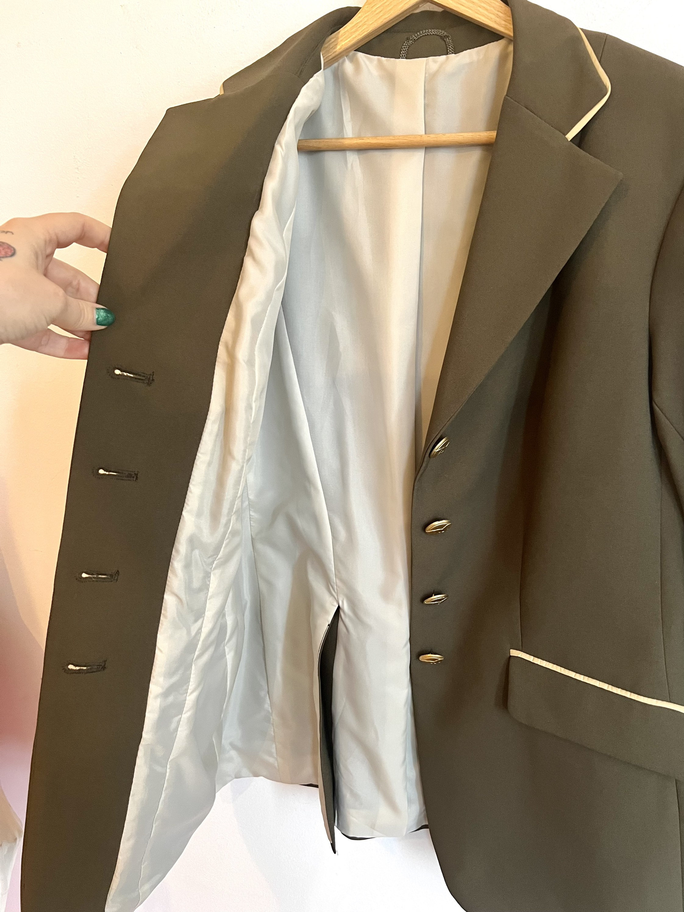 Vintage 90s Green Equestrian Blazer, Horse Riding Jacket, Army Green ...