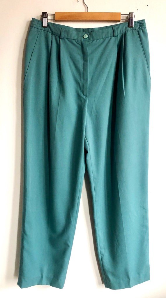 Vintage 90s Turquoise Pants Secretary Pants Hipster - Etsy