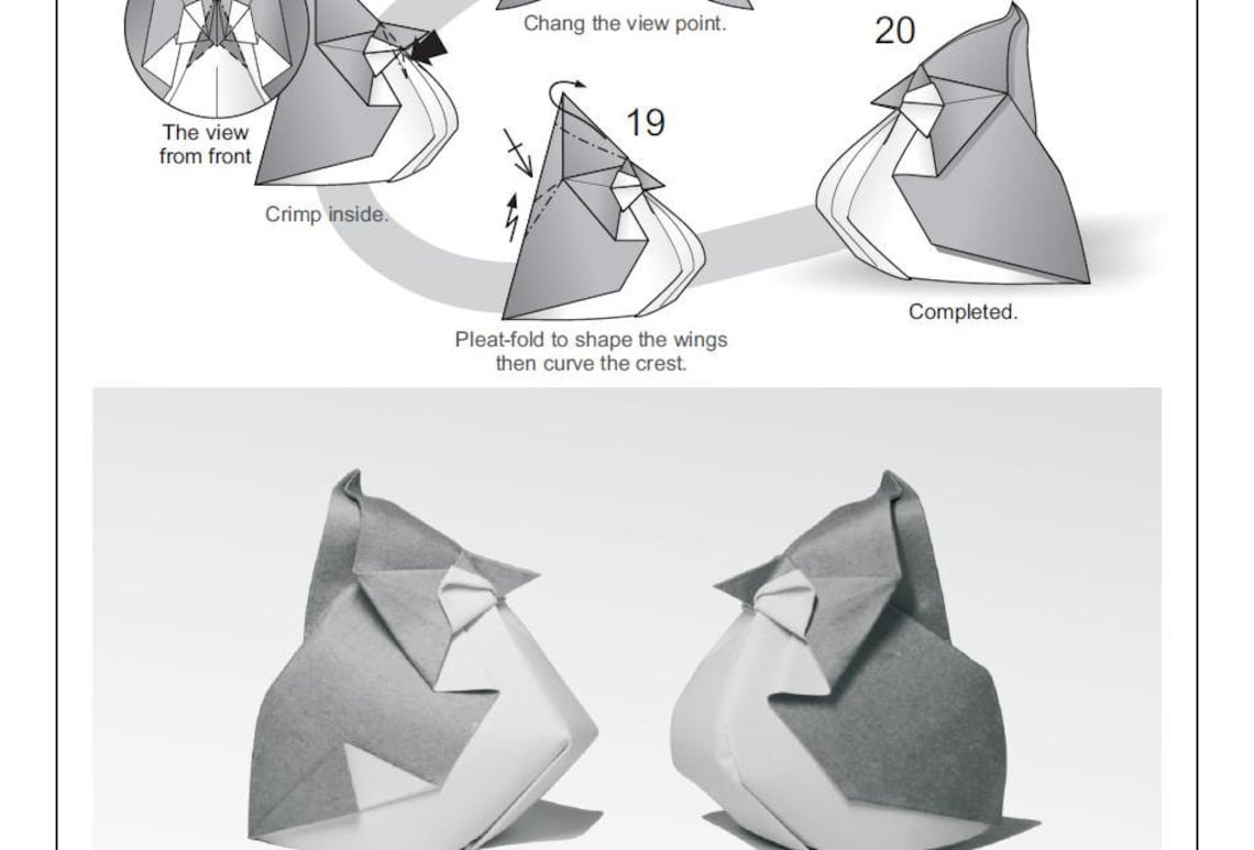 Instruction - Origami Blue Jay (PDF Vector Diagrammed) - Etsy