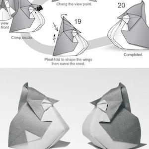 Instruction - Origami Blue Jay (PDF Vector Diagrammed) - Etsy