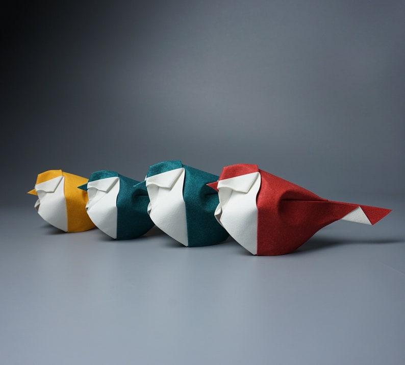 Pajaritos de origami Escultura de papel plegable en húmedo - Etsy España