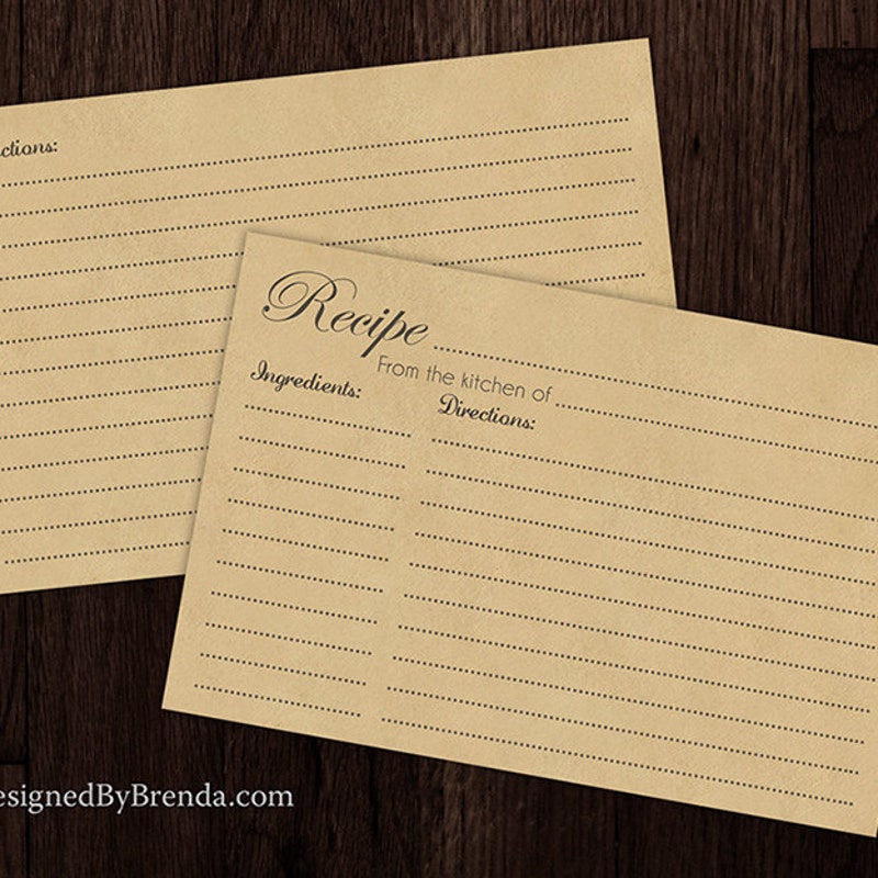 Rustic Recipe Cards - Etsy