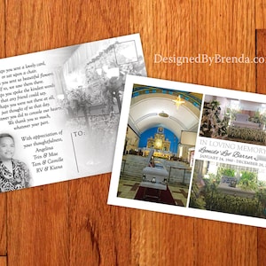 Personalized Memorial Cards - Funeral Thank You Note or Postcard With ...