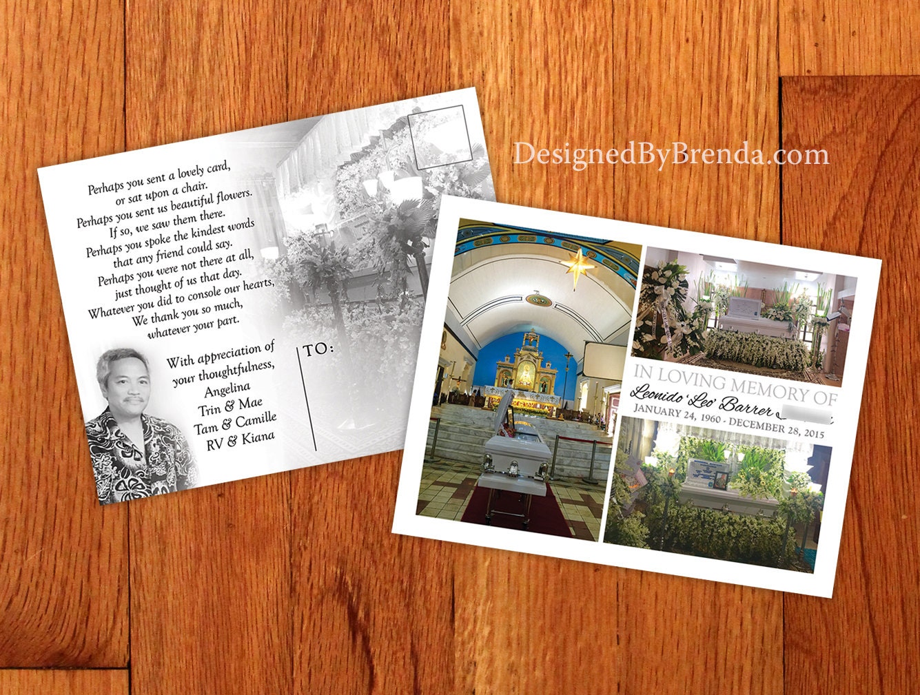 Personalized Memorial Cards Funeral Thank You Note or - Etsy