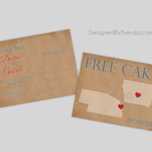Vintage Style Save the Date With Rustic Kraft Southern Feel - Map of ...