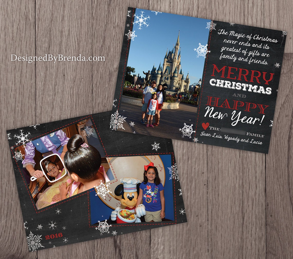 Double Sided Christmas Card With Family Photos Two Pictures - Etsy