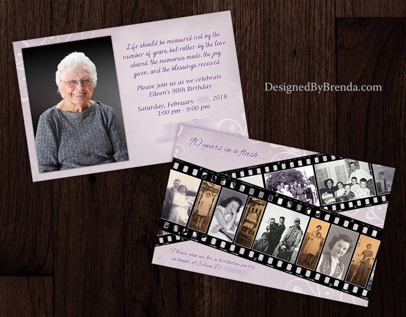 Birthday Party Invitation With Multiple Photos on Filmstrip | Etsy