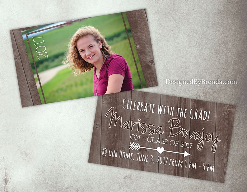 Modern Pocket Sized Graduation Party Invitations With Photo - Etsy
