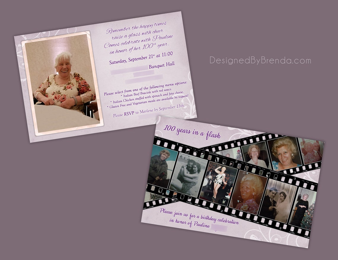 Birthday Party Invitation With Multiple Photos on Filmstrip - Etsy