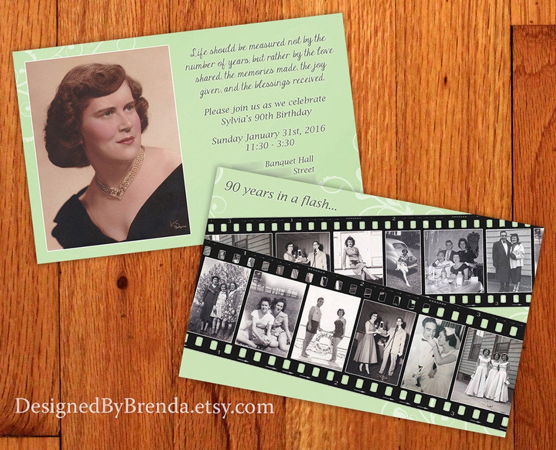 Birthday Party Invitation With Multiple Photos on Filmstrip | Etsy
