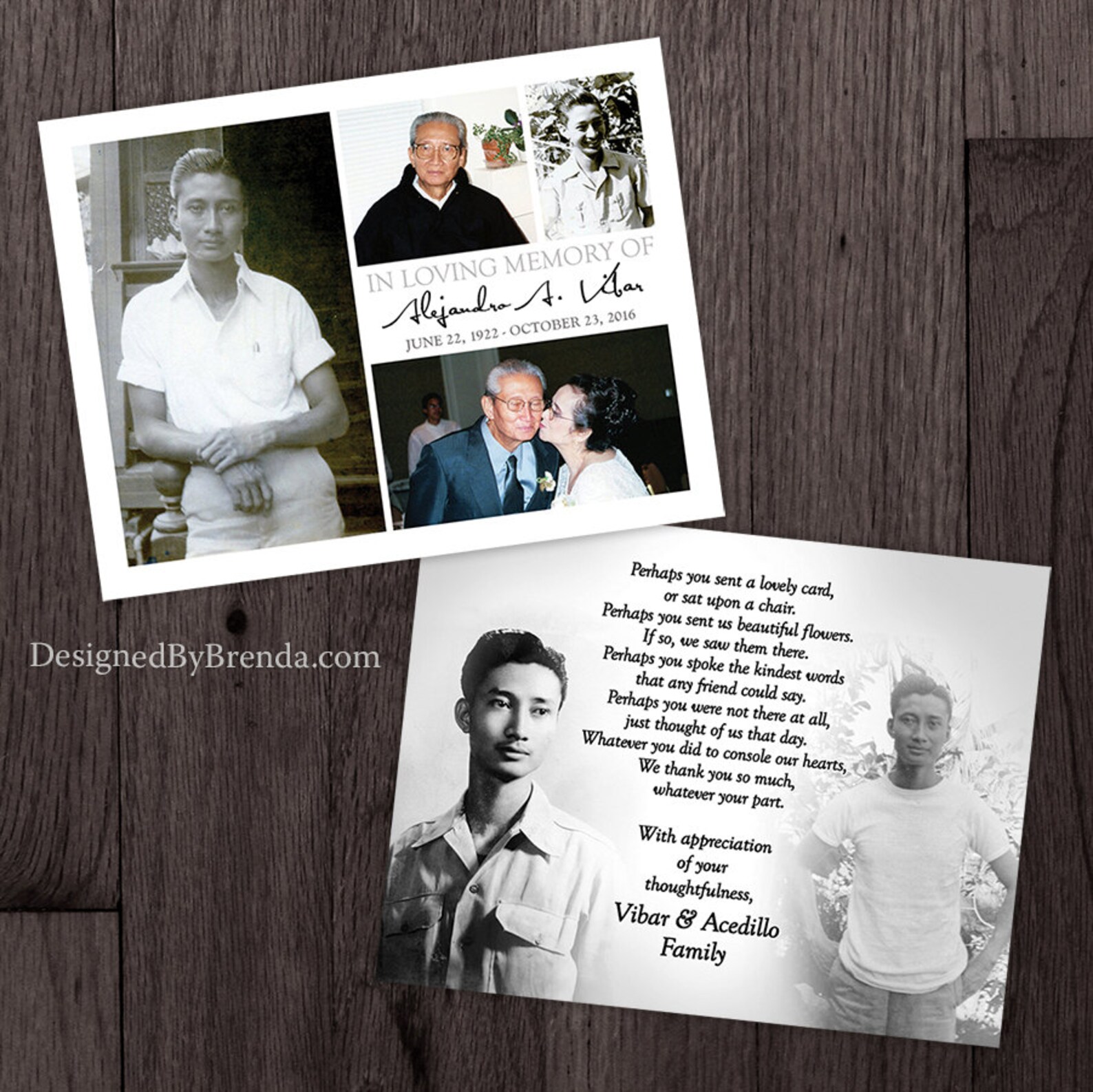 Personalized Memorial Cards Funeral Thank You Note or - Etsy