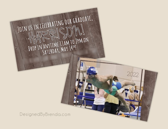 Modern Pocket Sized Graduation Party Invitations With Photo - Etsy