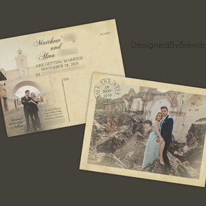 Vintage Save the Date Postcards With Postmark - Printed on 100 Lb ...