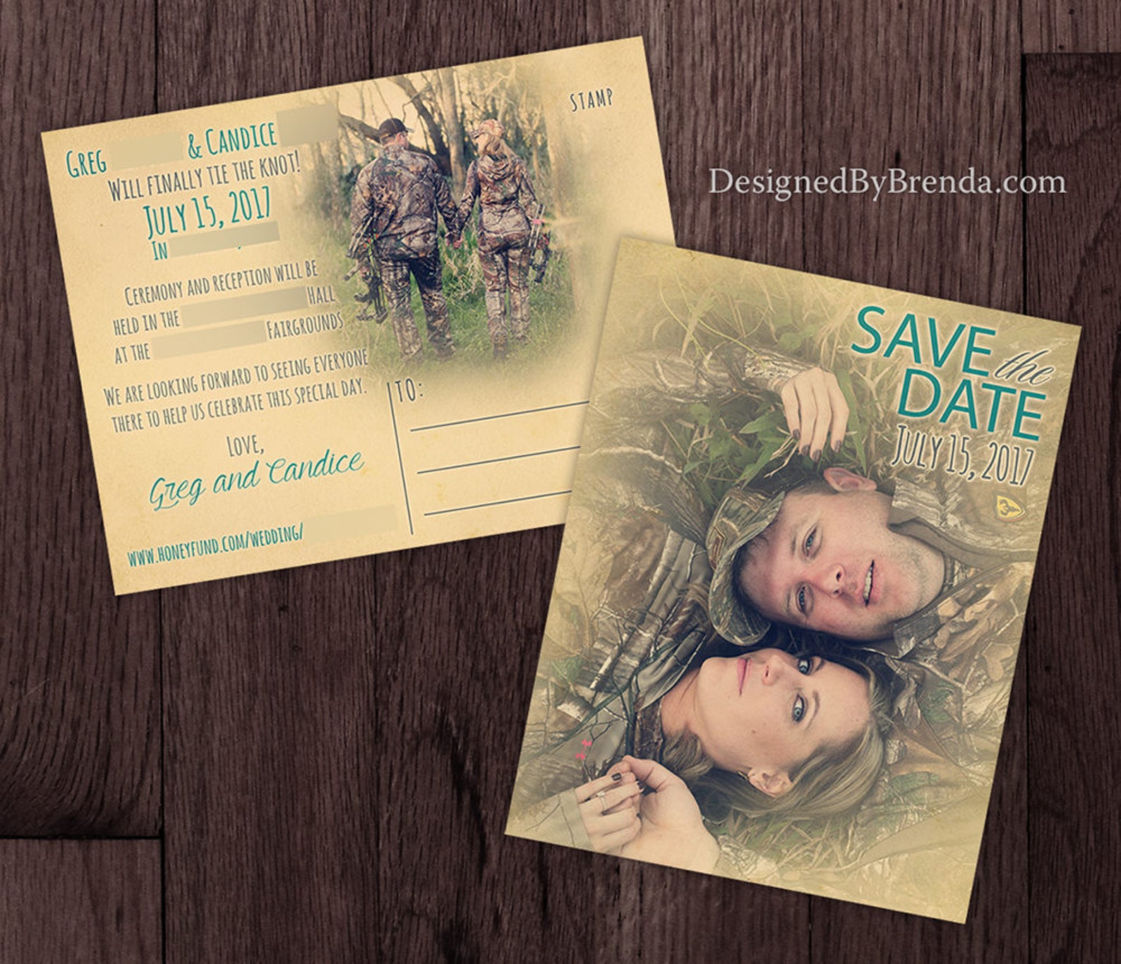 Vintage Style Save the Date Postcards With Modern Feel - Photos on Both ...