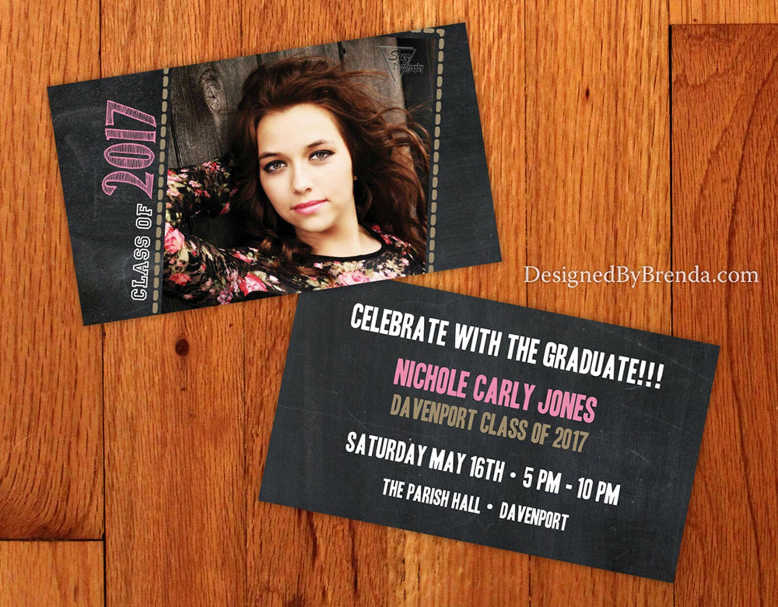 Mini Chalkboard Graduation Invitation Small Business Card - Etsy