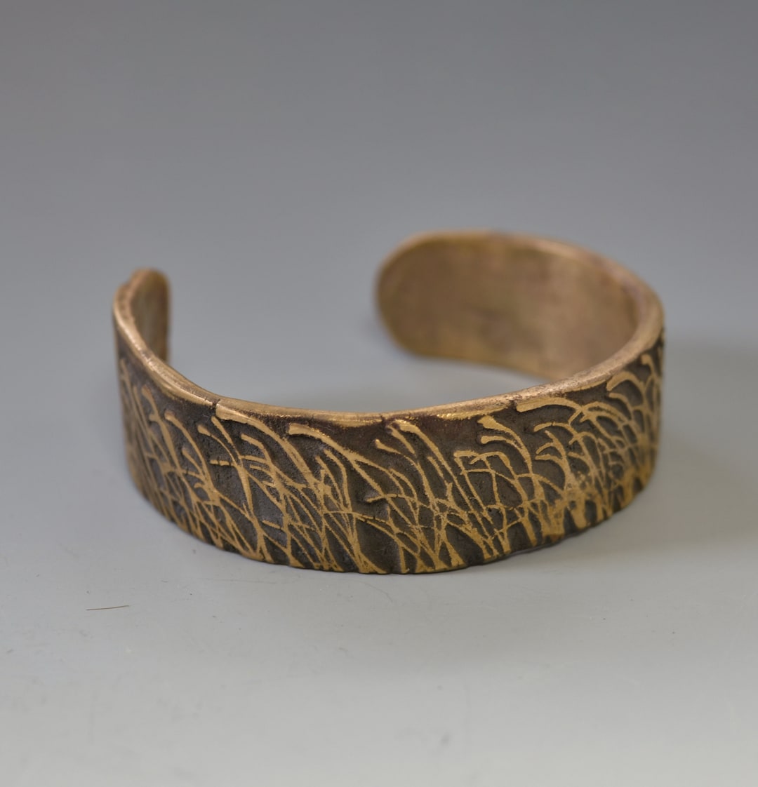 Handmade Bronze Cuff: Tall Grass Prairie Botanical Texture - Etsy