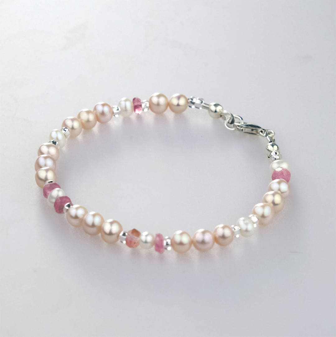 Bracelet délicat avec perles de couleur naturelle, bracelet de perles ...