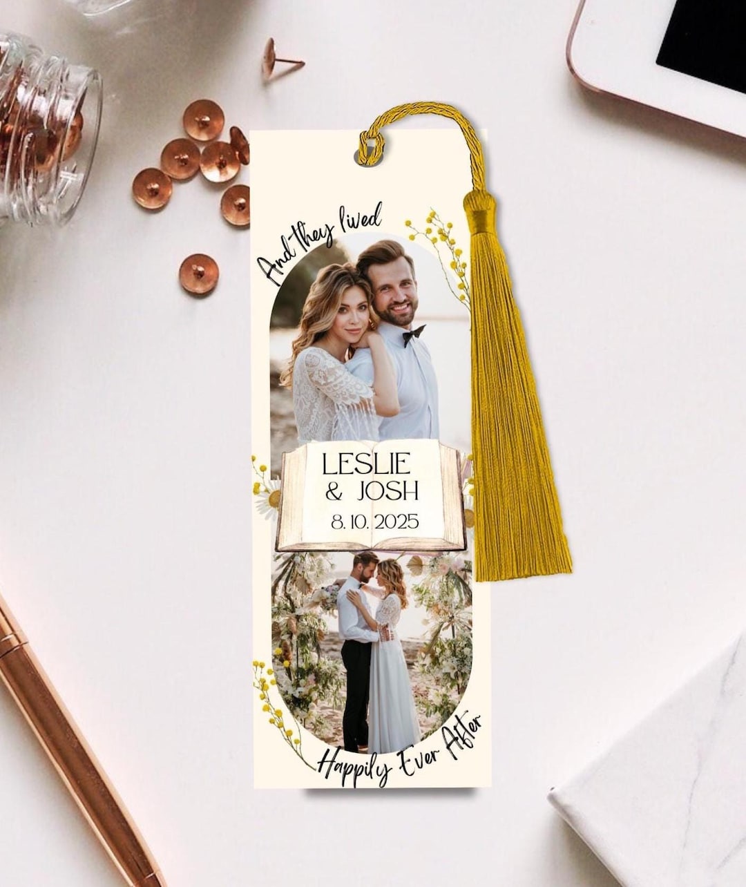 Personalized Photo Wedding Bookmark Favor: Bookish Wedding or Bridal ...