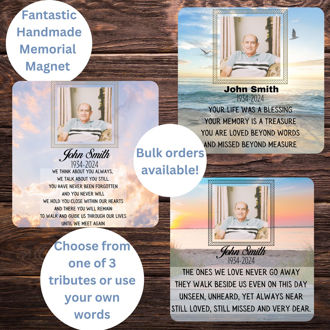 Personalized Memorial Gift, Picture Fridge Magnet, Custom Photo ...