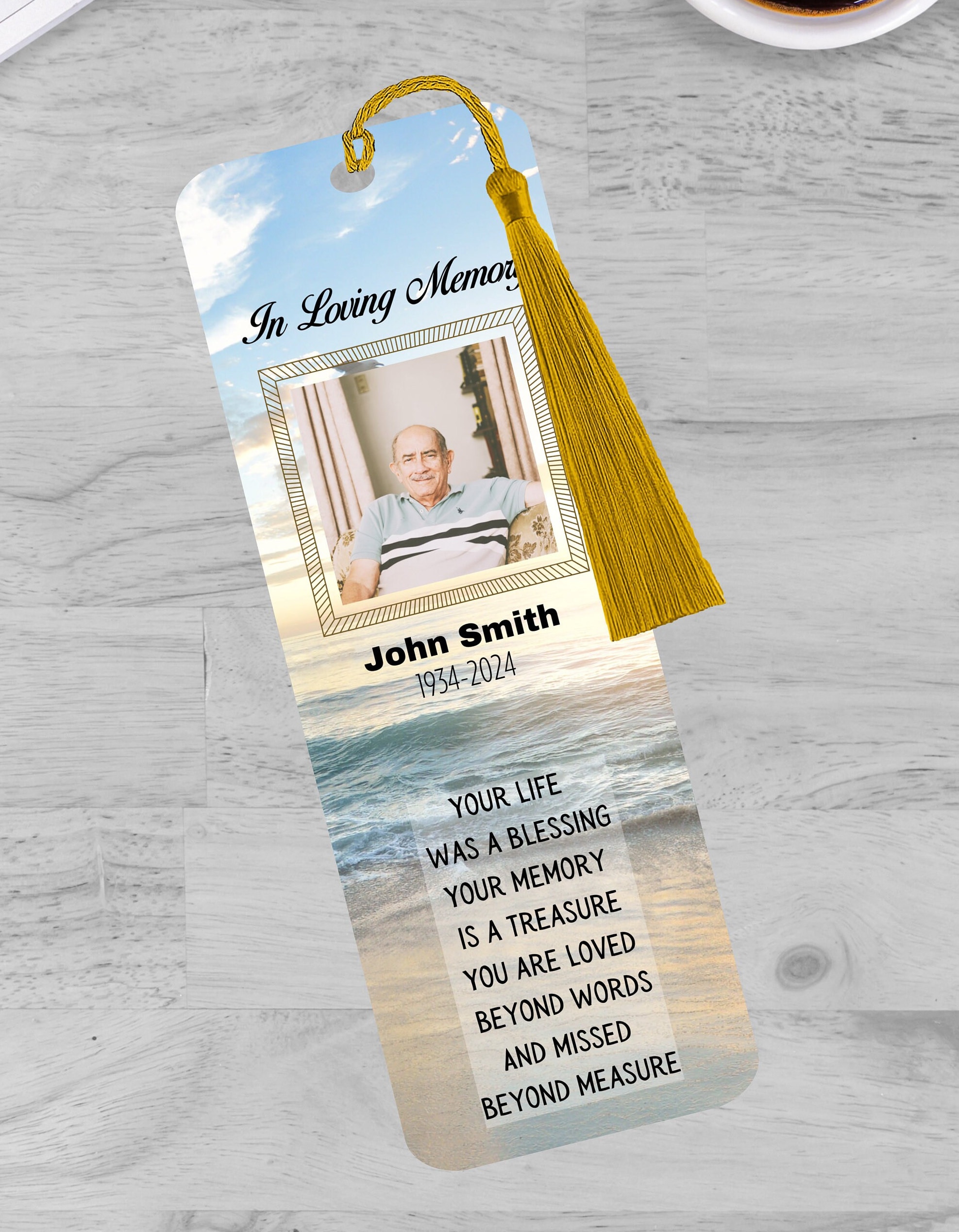 Personalized Memorial Photo Bookmark With Tassel: Bereavement Gift ...