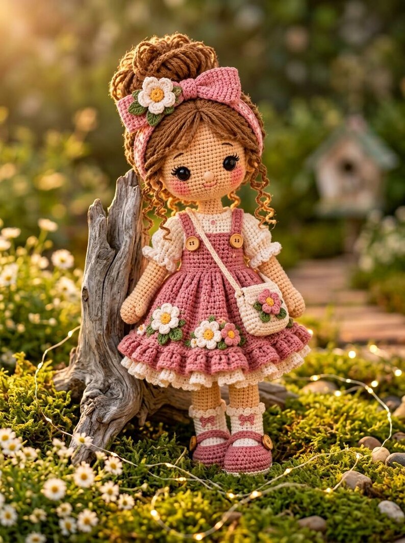 Handmade Toy for Children | Flower Headband Doll Crochet Pattern ...