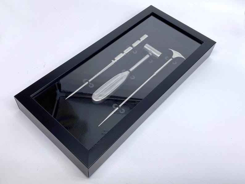 Lobotomy Orbitoclast & Hammer , Knife Surgical Medical Tools Shadowbox ...