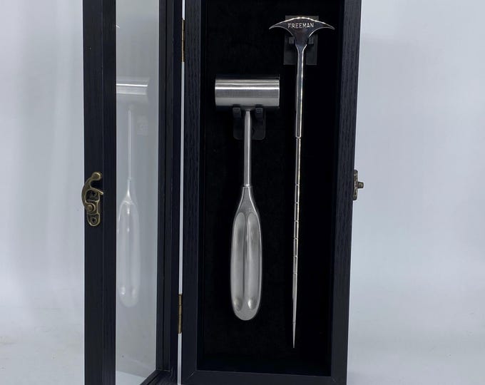 Lobotomy Orbitoclast & Hammer Surgical Medical Tools Shadowbox With ...
