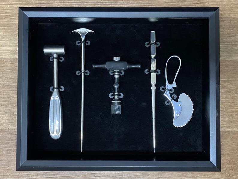 Skull Cranial Trephine Surgical Medical Lobotomy Shadowbox - Etsy