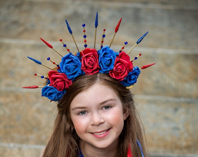 Lady Liberty Crown, 4th of July Crown, Americana Headpiece, Red and ...