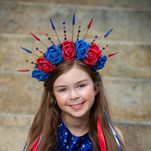 Lady Liberty Crown, 4th of July Crown, Americana Headpiece, Red and ...