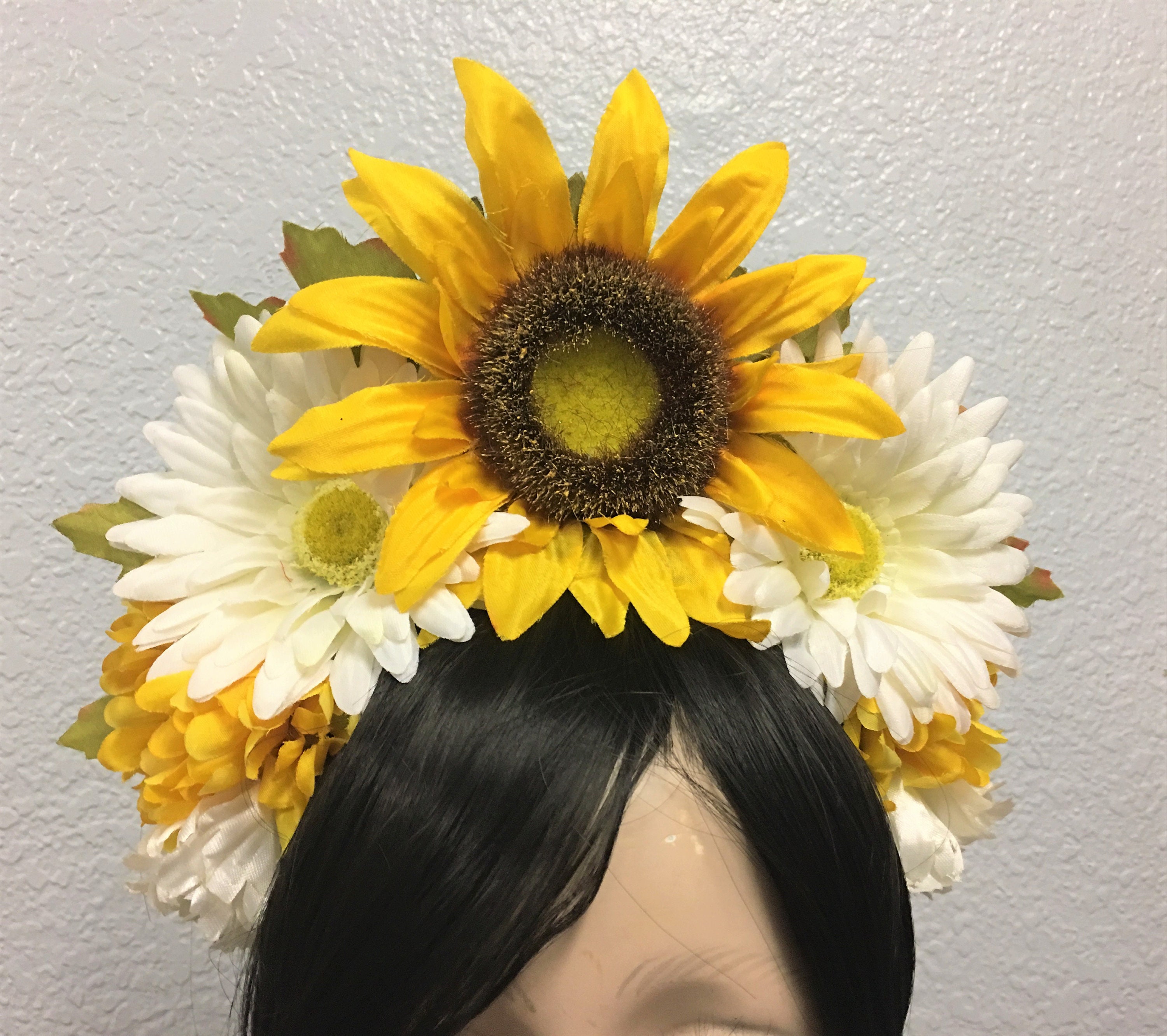 Sunflower Crown, Floral Crown, Flower Crown Headband, Flower Head ...