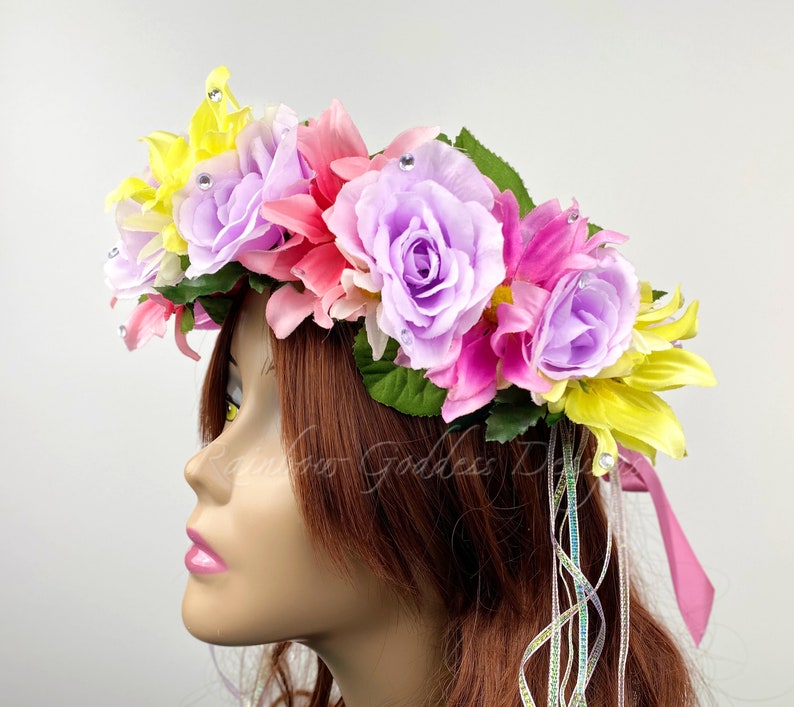 Spring Flower Crown Floral Crown Flower Crown Headband - Etsy