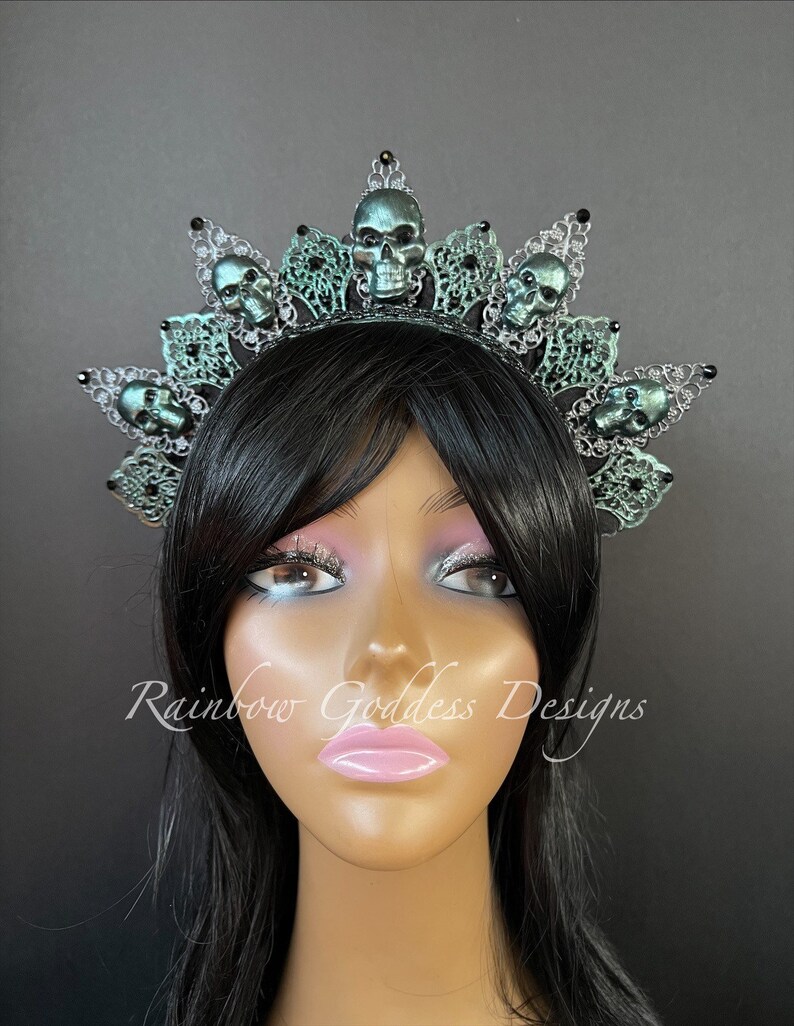 Green Gothic Crown Metal Crown Gothic Tiara Filigree Crown - Etsy