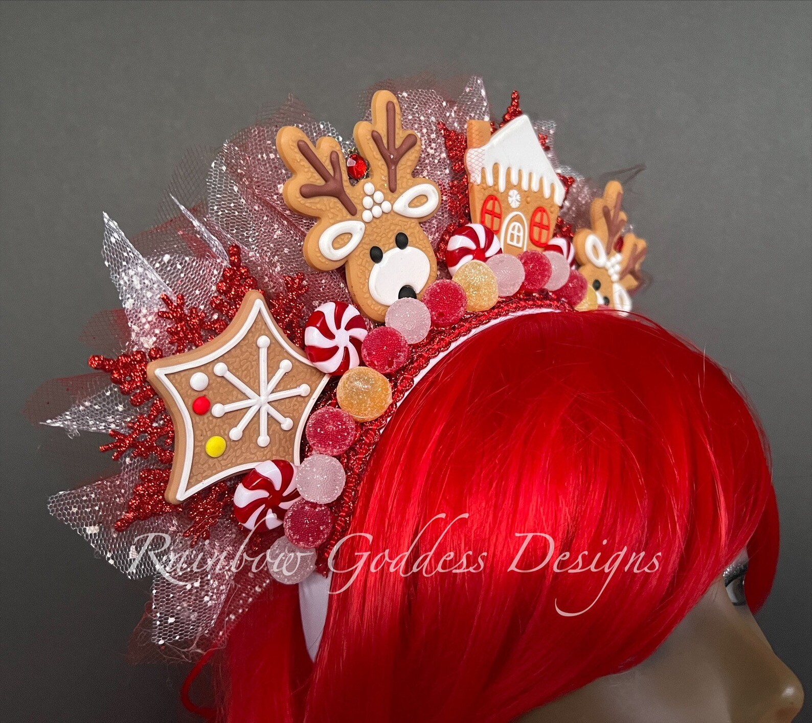 Reindeer Gingerbread Christmas Headdress: Candy Holiday Headband - Etsy