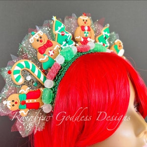 Gingerbread Wonderland Headdress: Candy Cane Christmas Holiday Crown - Etsy
