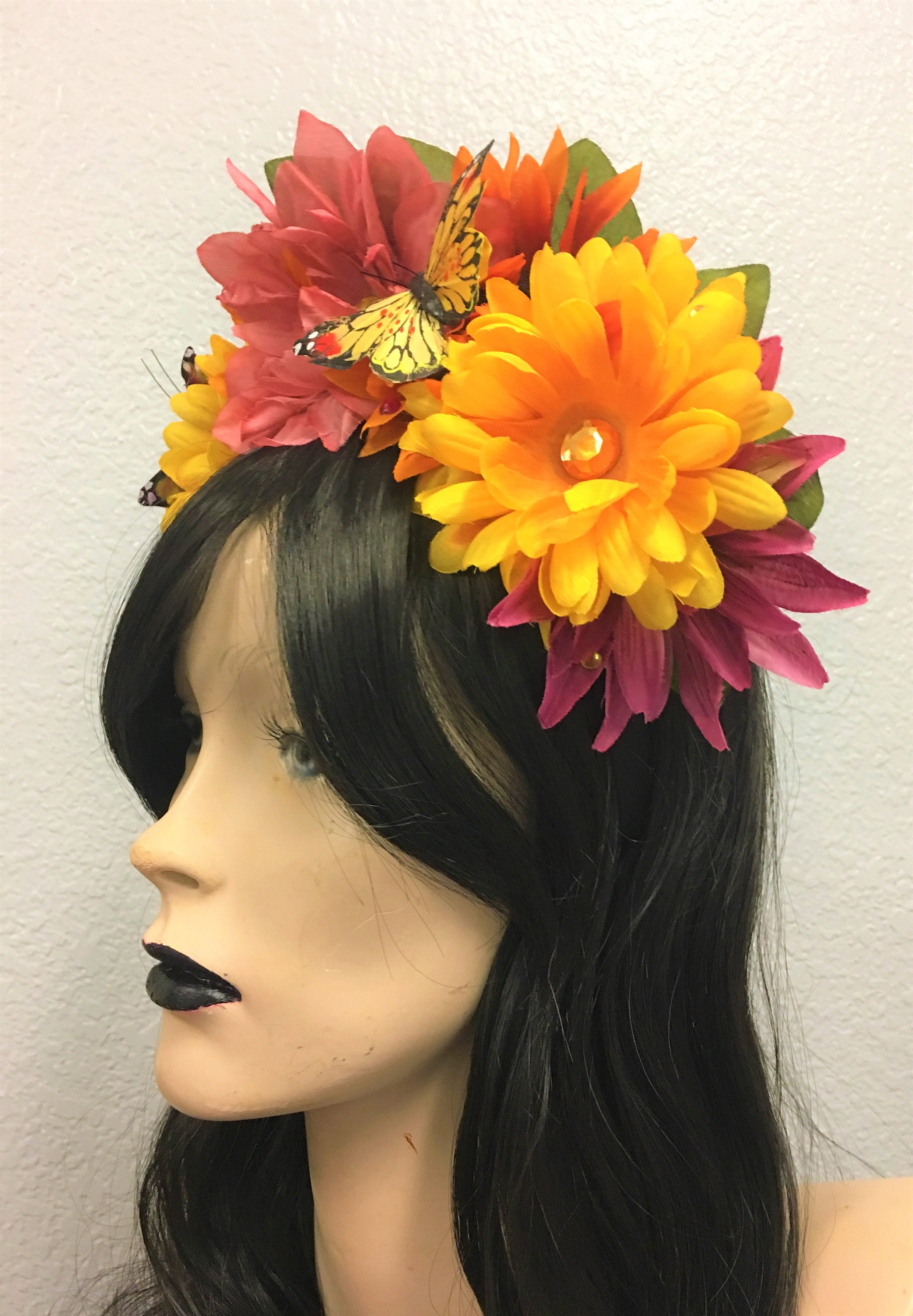 Fall Headdress, Flower Headdress, Flower Headband, Floral Crown, Fall ...