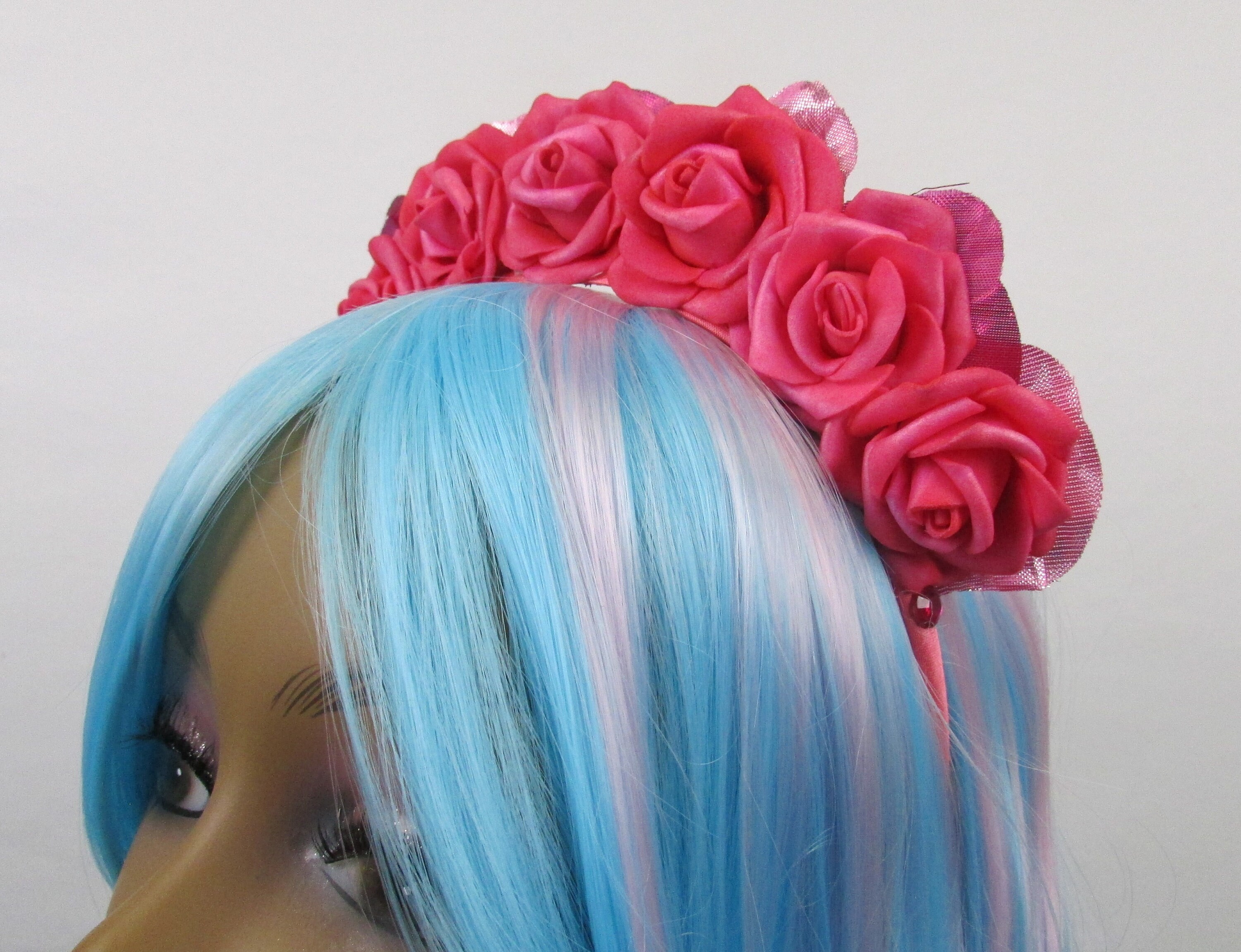 Pink Rose Crown, Flower Crown, Rose Headdress, Floral Headpiece, Floral ...