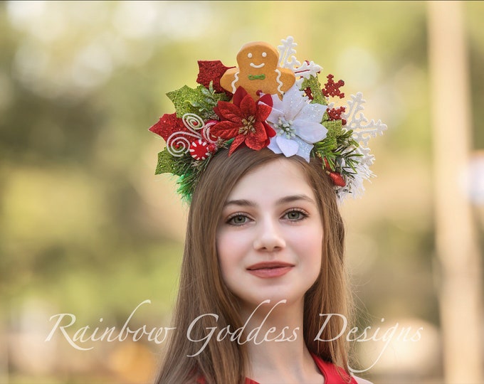 Gingerbread Wonderland Headdress, Christmas Headband, Holiday Headband ...