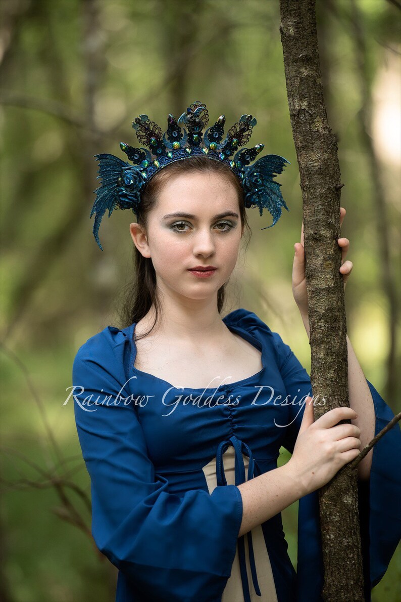Blue Dragon Wing Headdress Dragon Headpiece Dragon Headband - Etsy