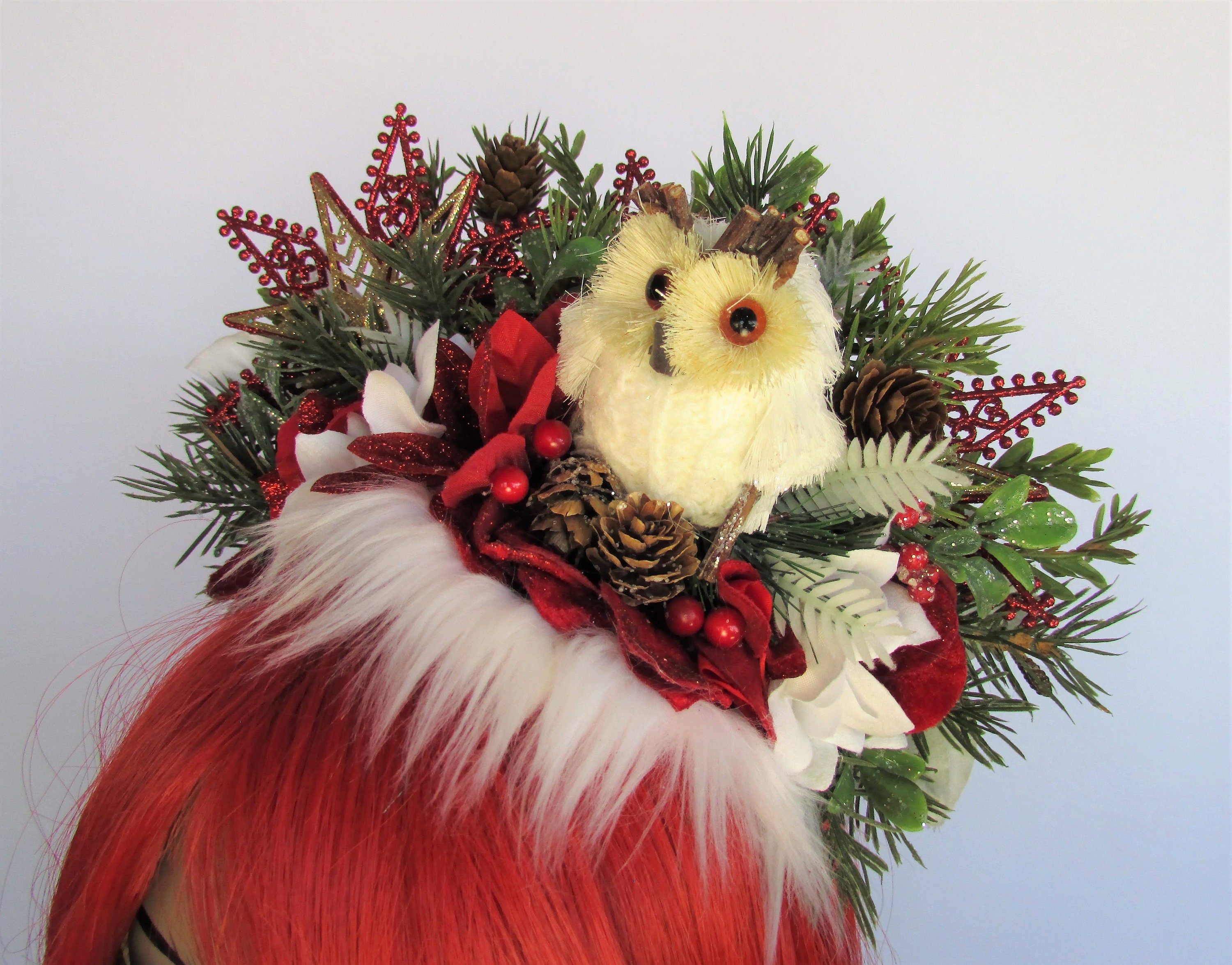 Christmas Owl Headband, Holiday Headband, Christmas Headband Adult ...