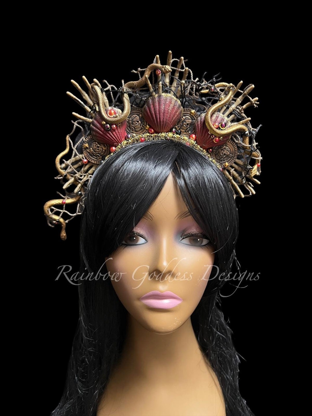 Dark Mermaid Crown, Pirate Treasure Headpiece, Sea Witch Headdress ...