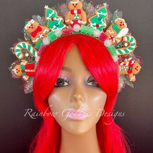 Gingerbread Wonderland Headdress: Candy Cane Christmas Holiday Crown - Etsy