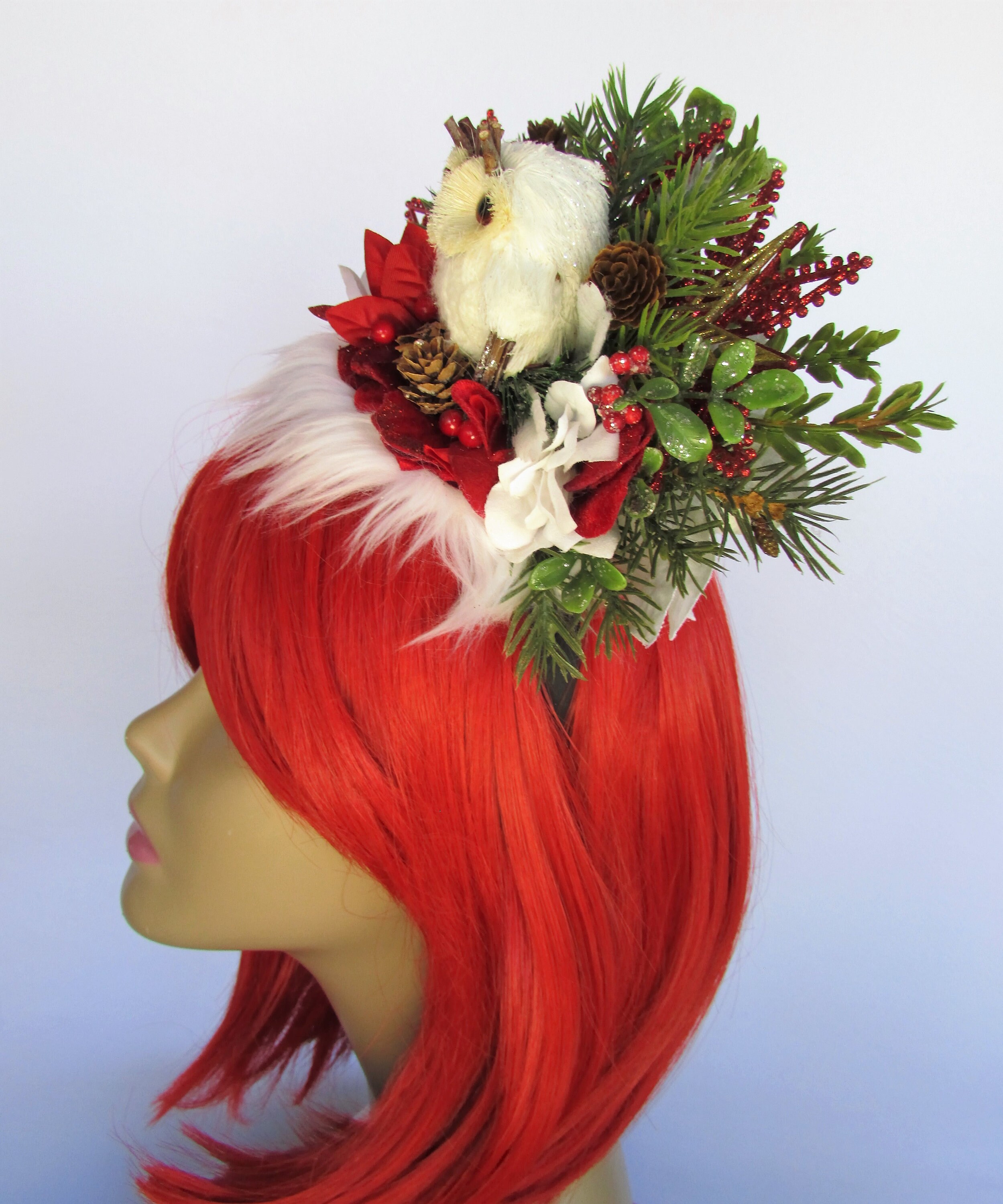 Christmas Owl Headband, Holiday Headband, Christmas Headband Adult ...