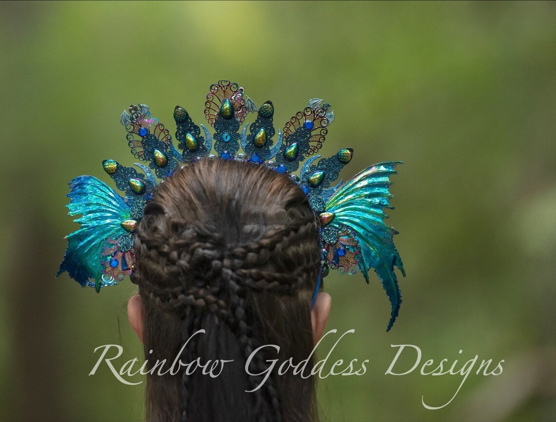 Blue Dragon Wing Headdress Dragon Headpiece Dragon Headband - Etsy